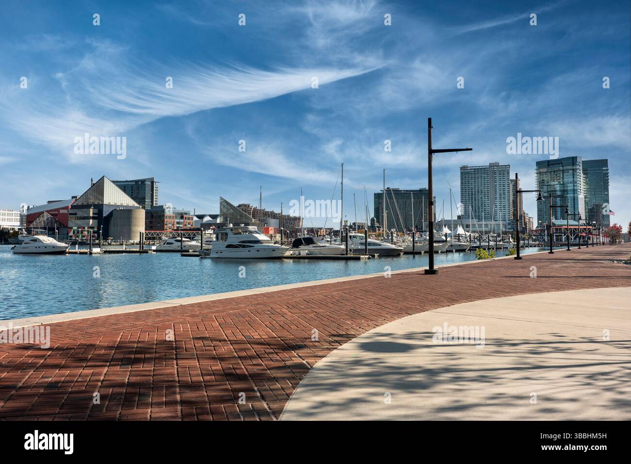 Baltimore Maryland downtown city marina on Patapsco River Stock Photo ...