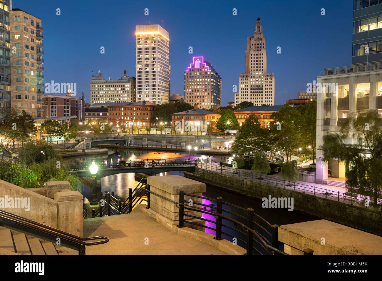 Downtown Providence Rhode Island city skyline view Stock Photo - Alamy