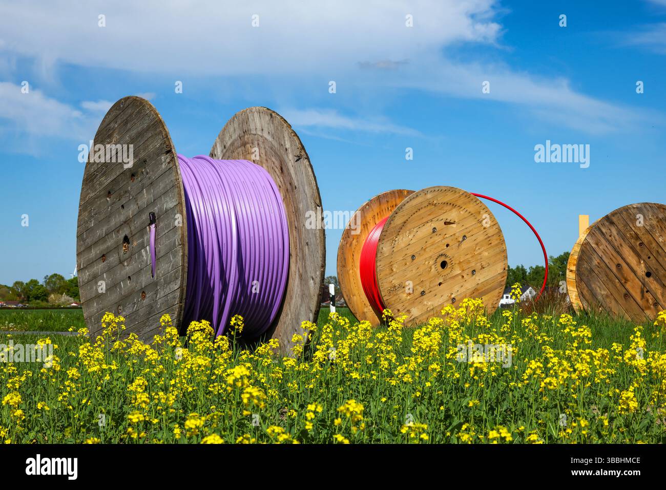 Telecom cable countryside hi-res stock photography and images - Alamy