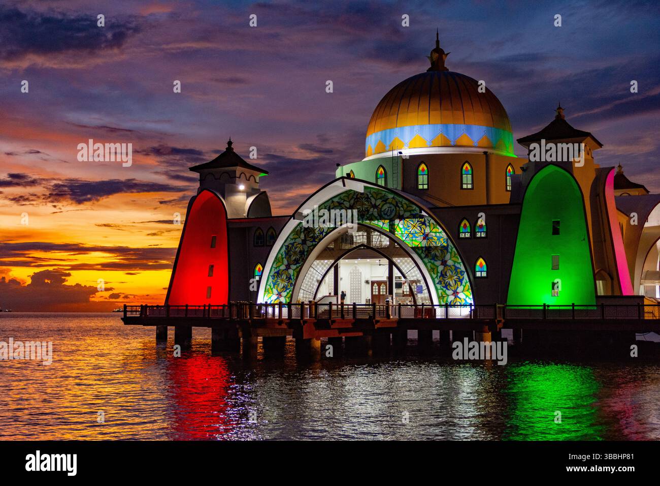 Masjid Selat Melaka. A landmark that attracts people in Malaysia Stock ...