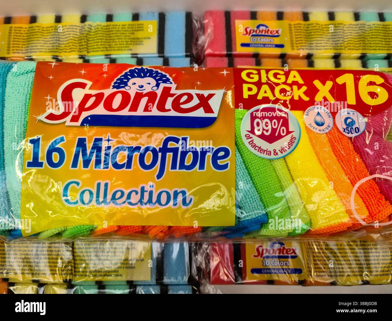 Kiel, Germany 14. May 2025, Colorful Spontex microfiber cloths and ...