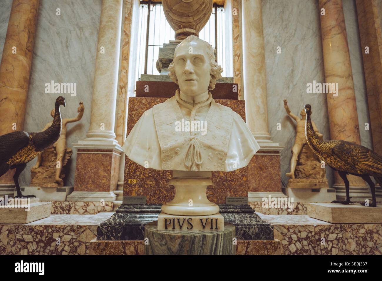 Vatican - March 14th 2025 - Vatican Museum Pope Pius VII Bust in Ornate ...