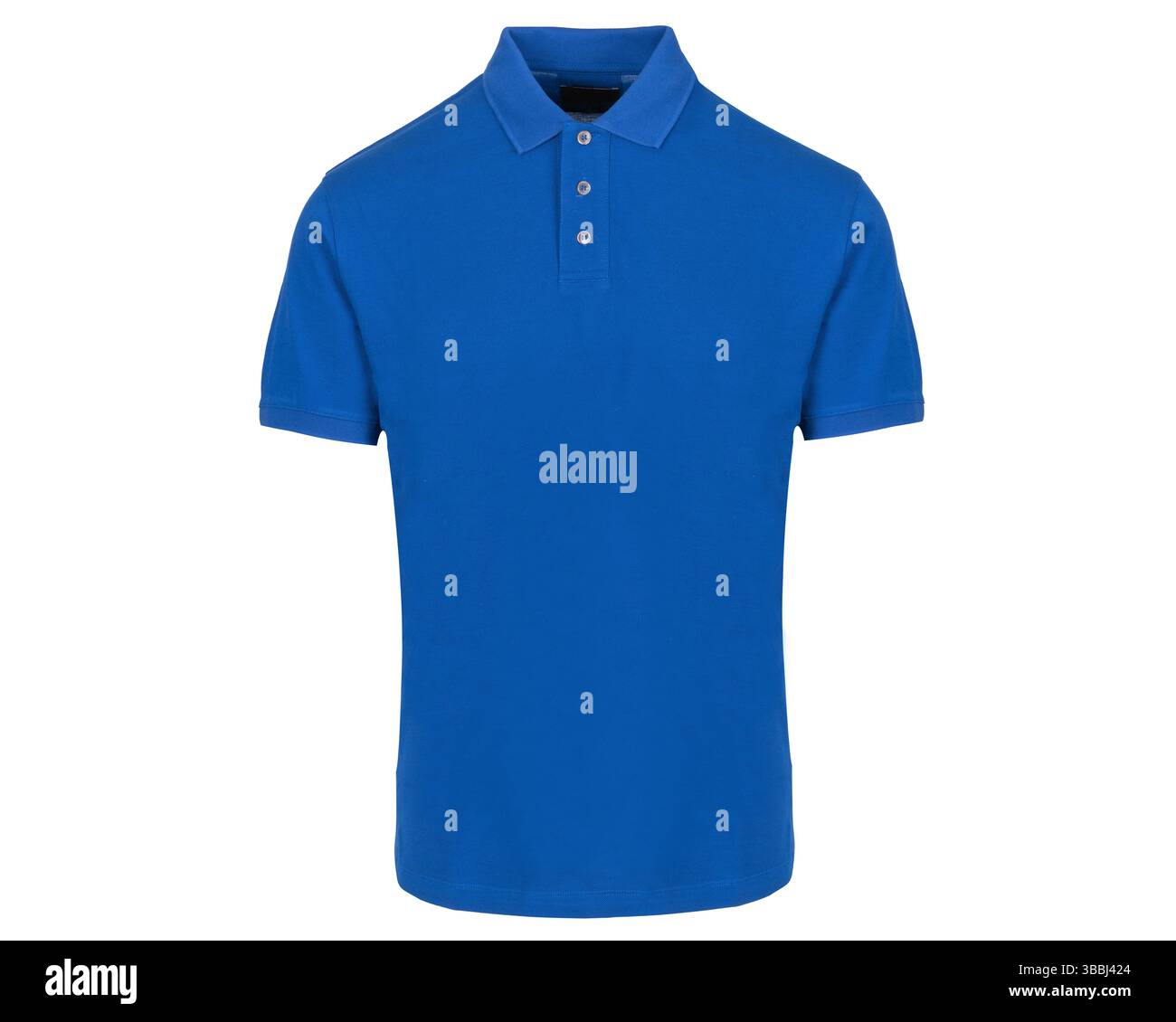Classic plain blue polo shirt isolated on white background for clothing ...