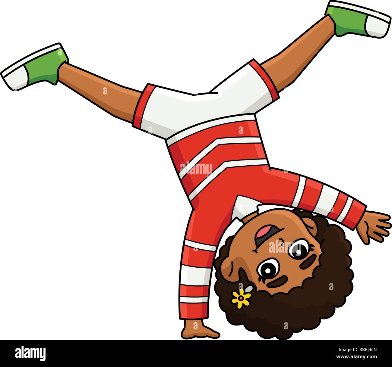 Female Cheerleader doing Cartwheel Cartoon Clipart Stock Vector Image ...