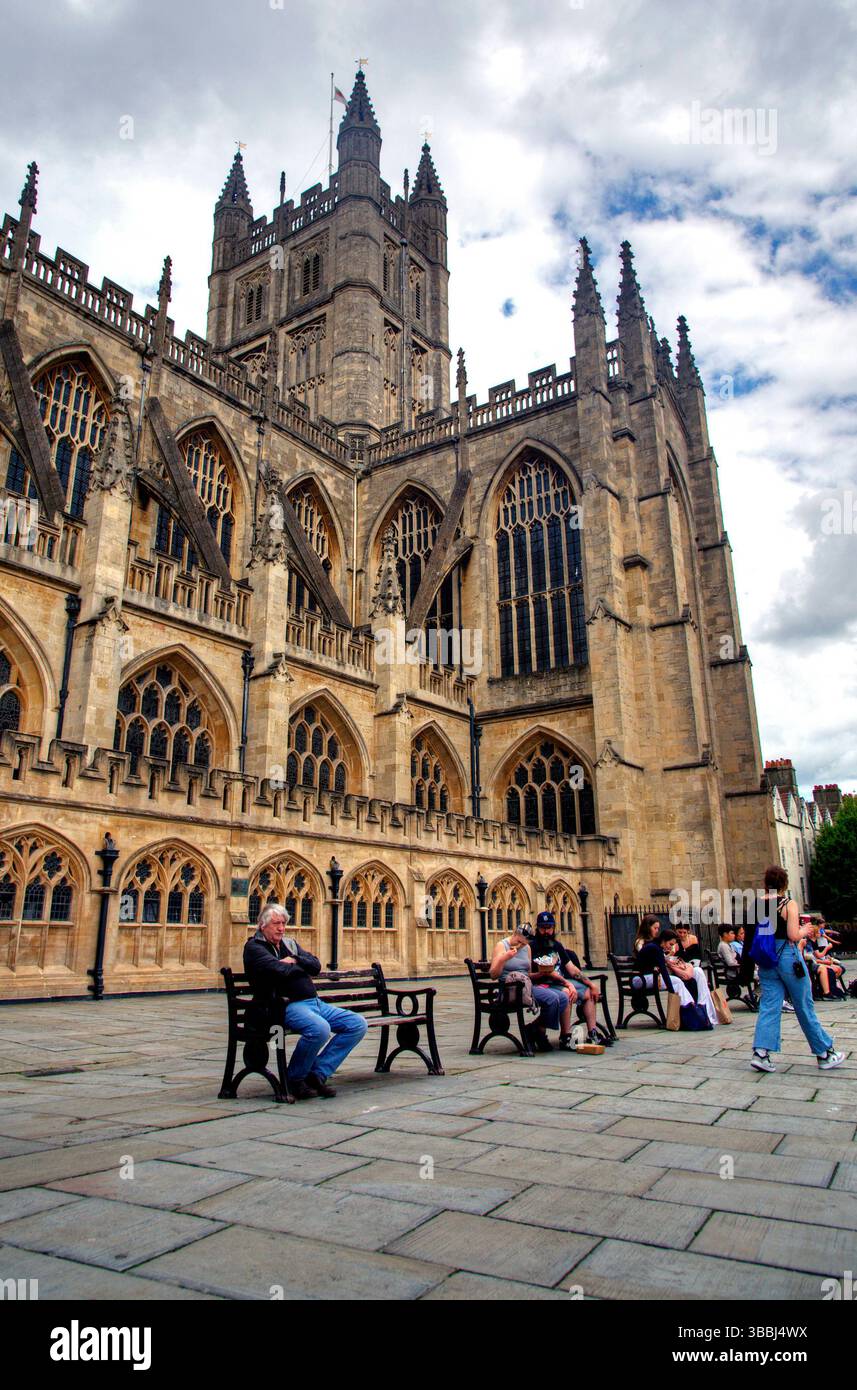 Abteikirche Bath Abbey am Kingston Parade. Bath, England. Die HDR ...