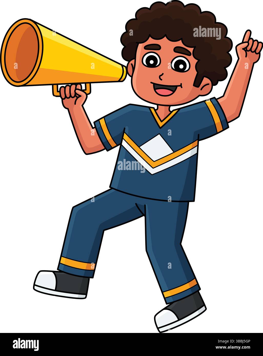 Male Cheerleader Cheering Cartoon Colored Clipart Stock Vector Image ...