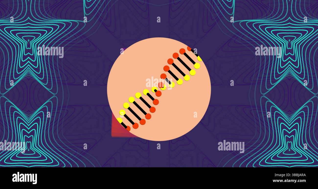 Image of dna strand over shapes Stock Photo - Alamy