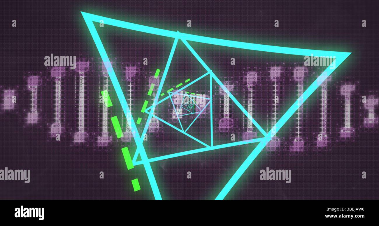 Image of dna strand over shapes Stock Photo - Alamy