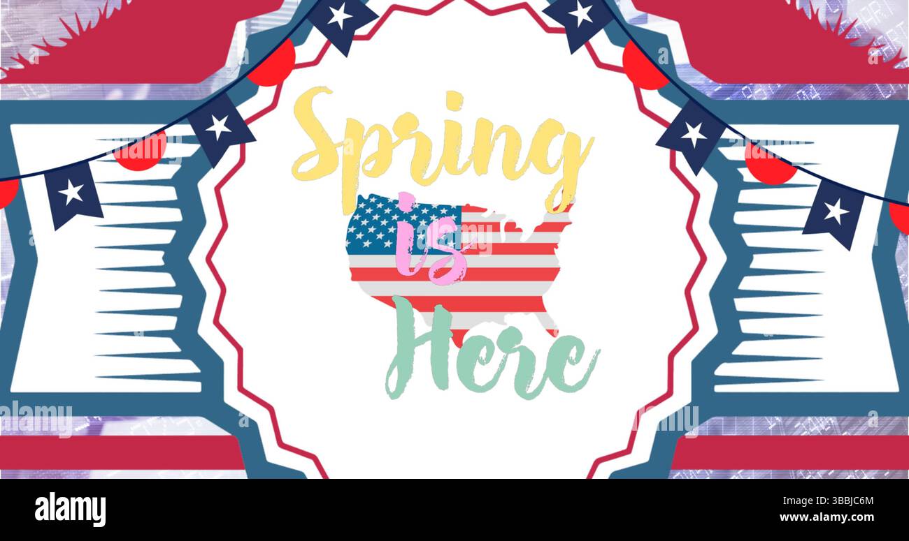 Displaying colorful patriotic sign in poster design, featuring Spring ...