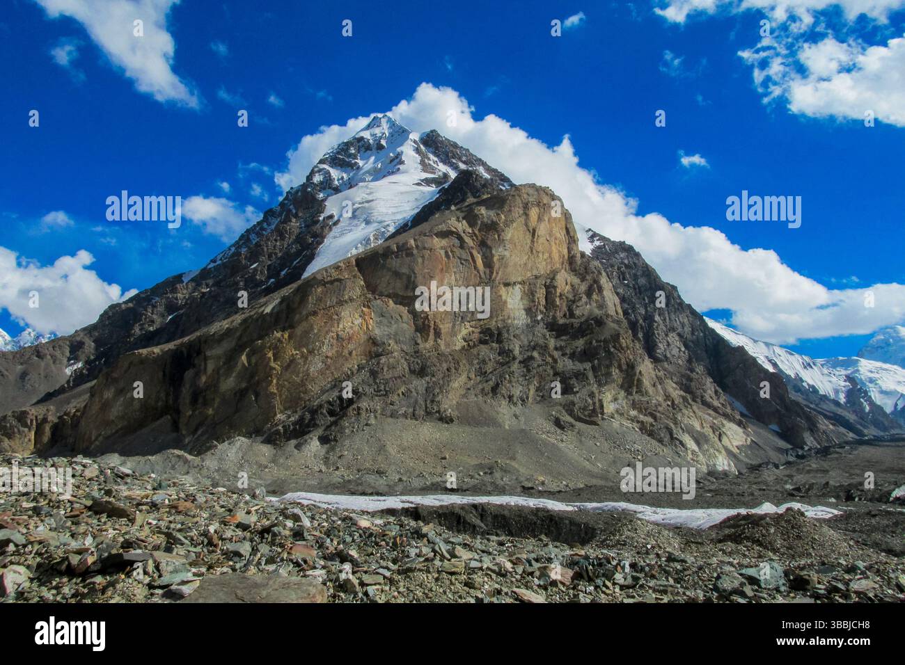 Tian Shan mountains snow peaks and steep slopes in Kazakhstan and ...