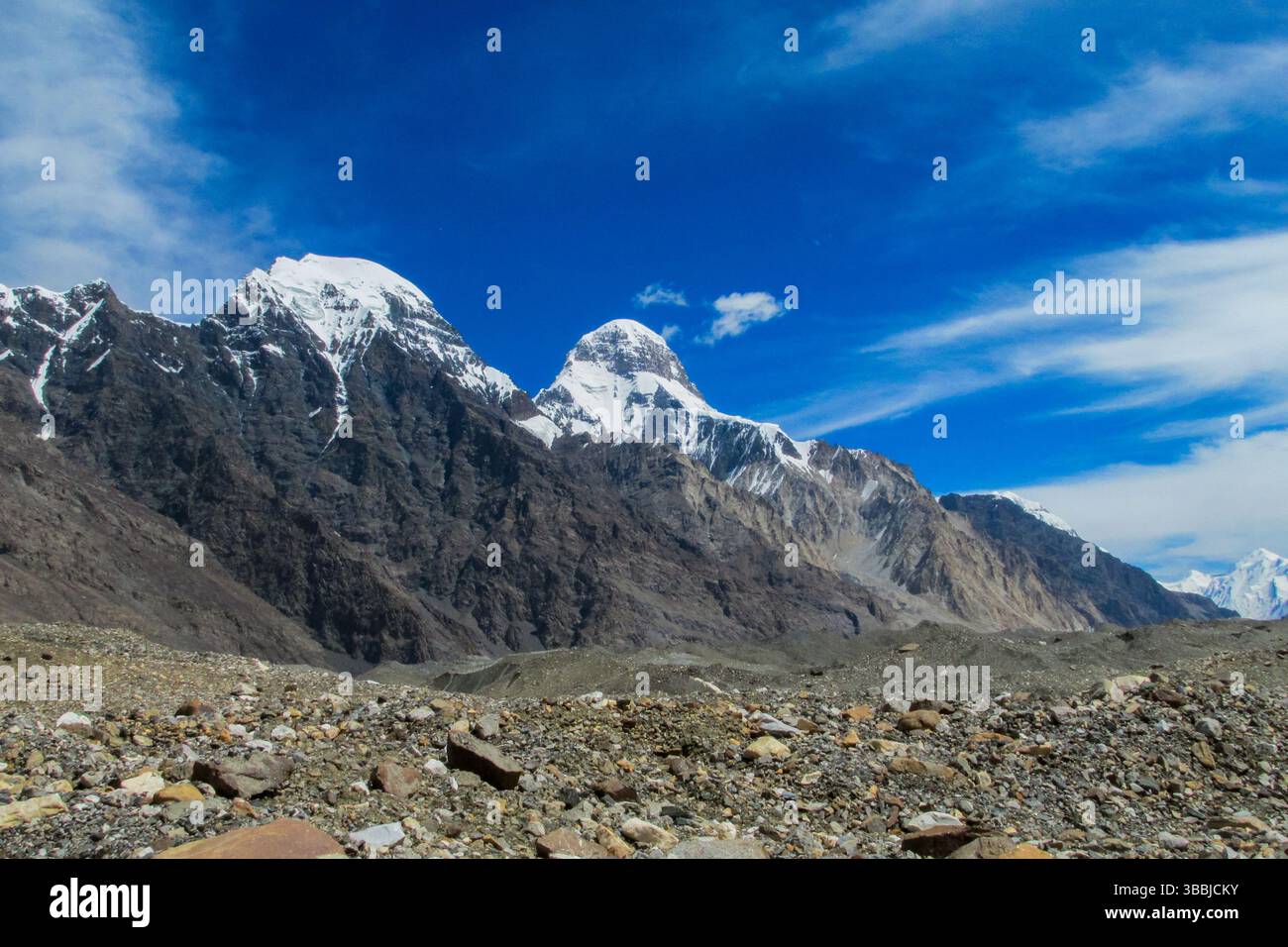 Tian Shan mountains snow peaks and steep slopes in Kazakhstan and ...