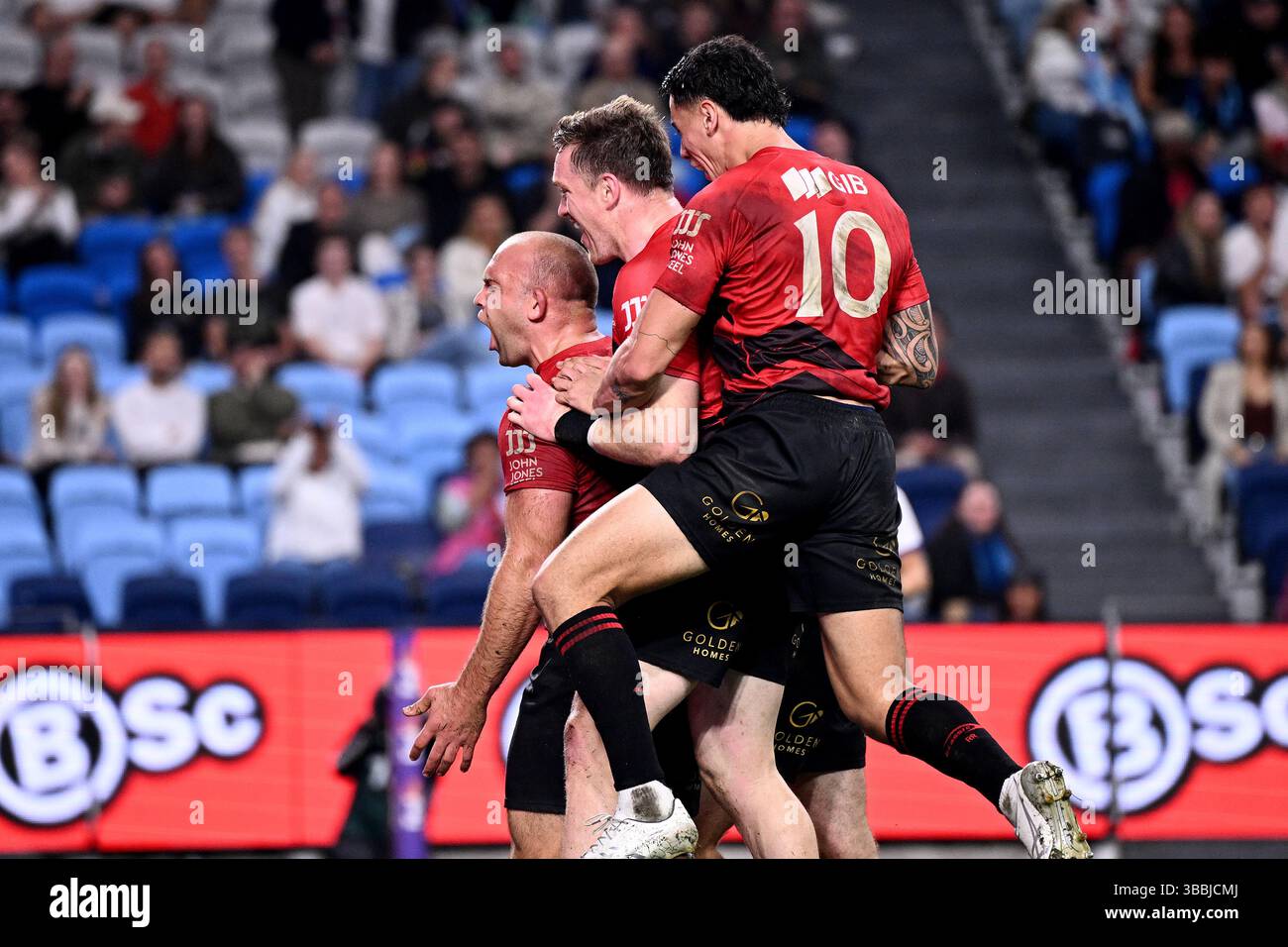 Sydney, Australia. 16th May, 2025. Tom Christie of the Crusaders (left ...