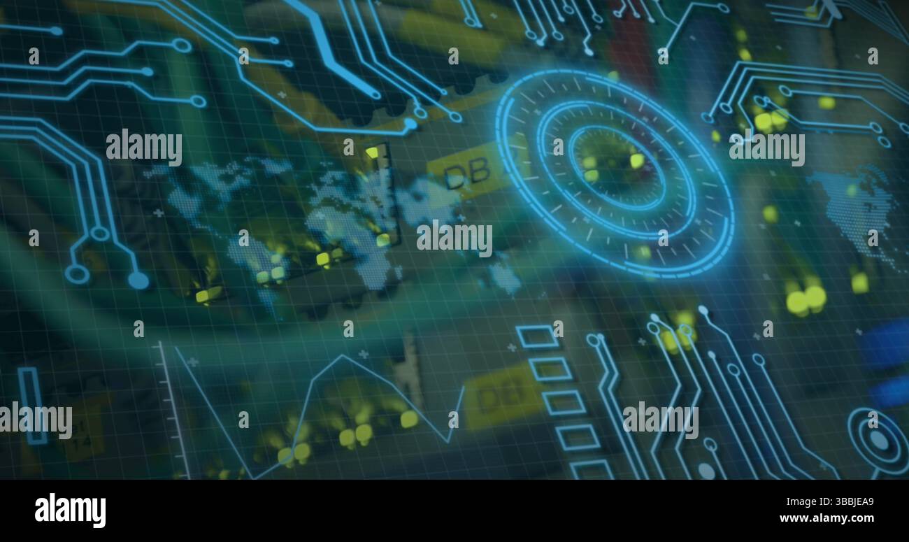 Image of statistics and data processing on grey background Stock Photo ...