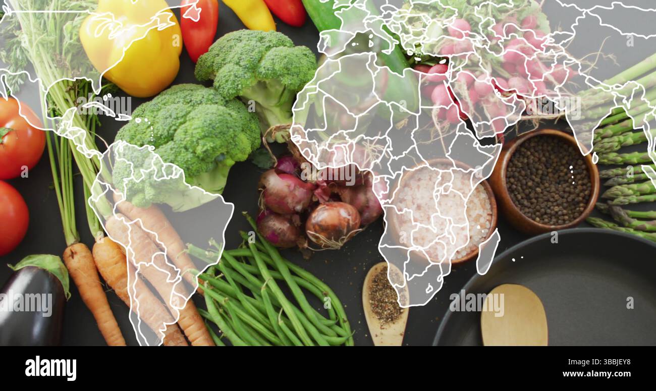 World food map hi-res stock photography and images - Alamy