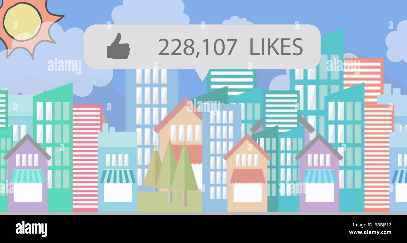 Image of level up text over colorful graphics and shapes Stock Photo ...
