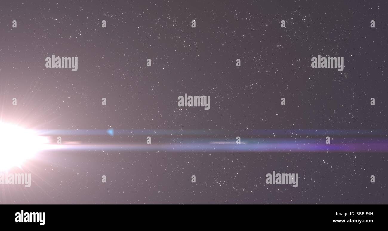 Image of light on night sky with stars. Universe, space and movement ...