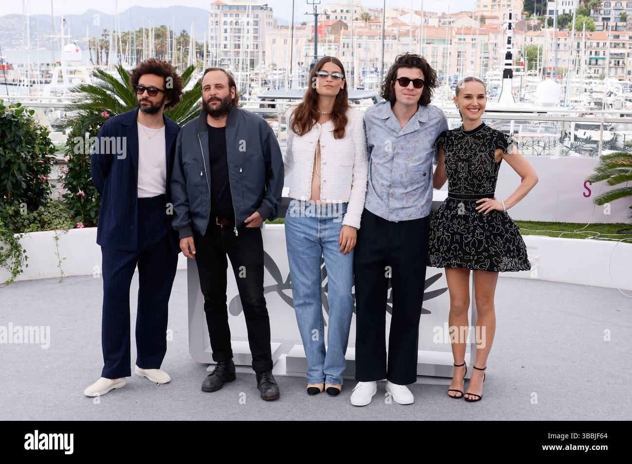 William Lebghil, from left, Vincent Macaigne, Alma Jodorowsky, director ...