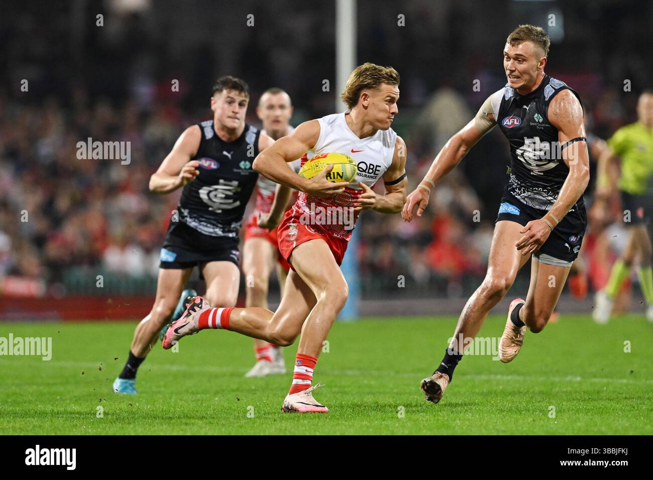 Sydney, Australia. 16th May, 2025. Carey Warner of the Swans and ...