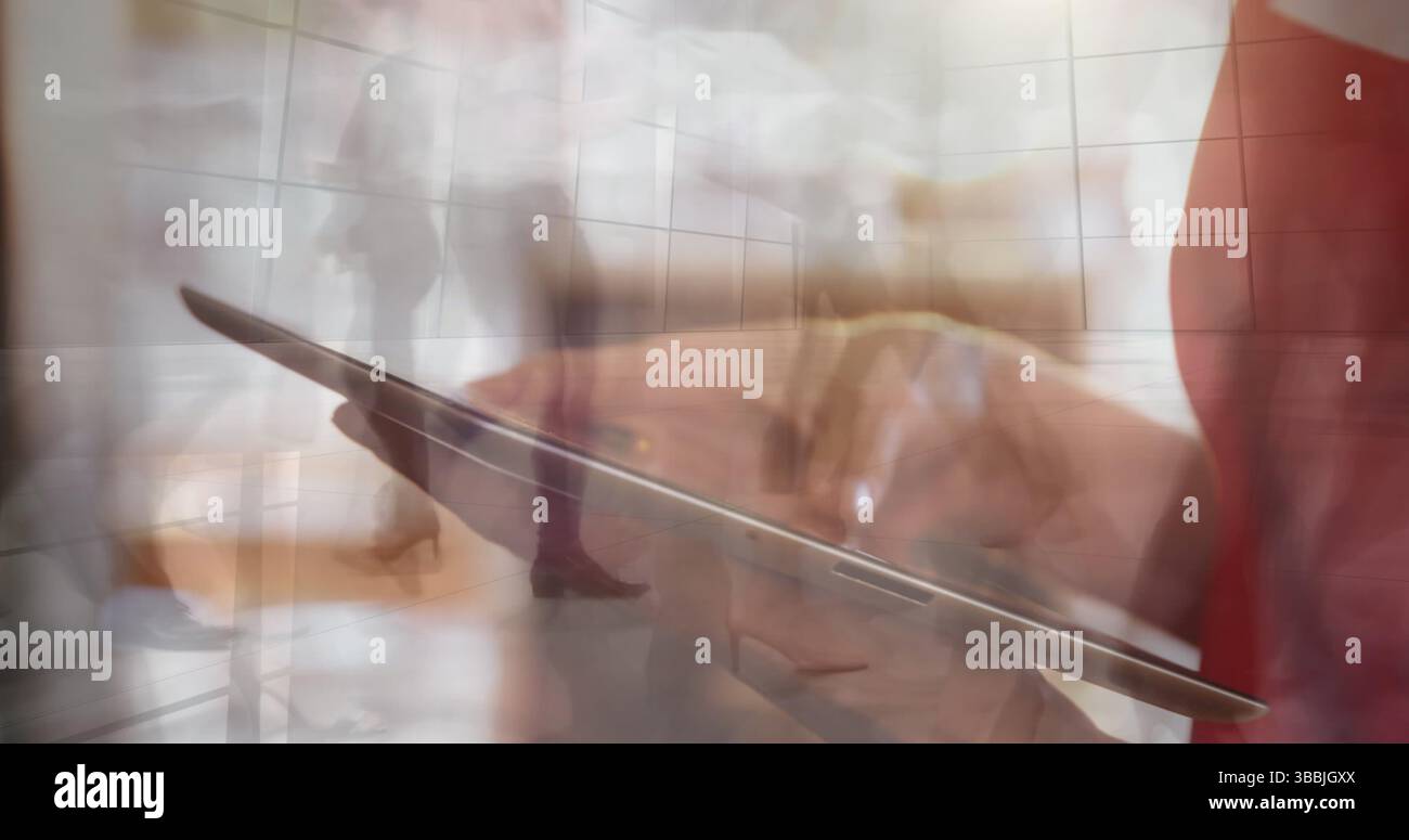 Colleagues hands tapping holding hi-res stock photography and images ...