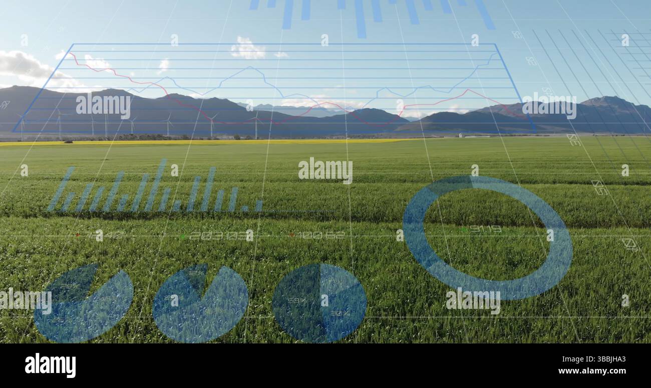 Image Of Graphs And Data Processing Over Wind Turbine Environment Sustainability Ecology