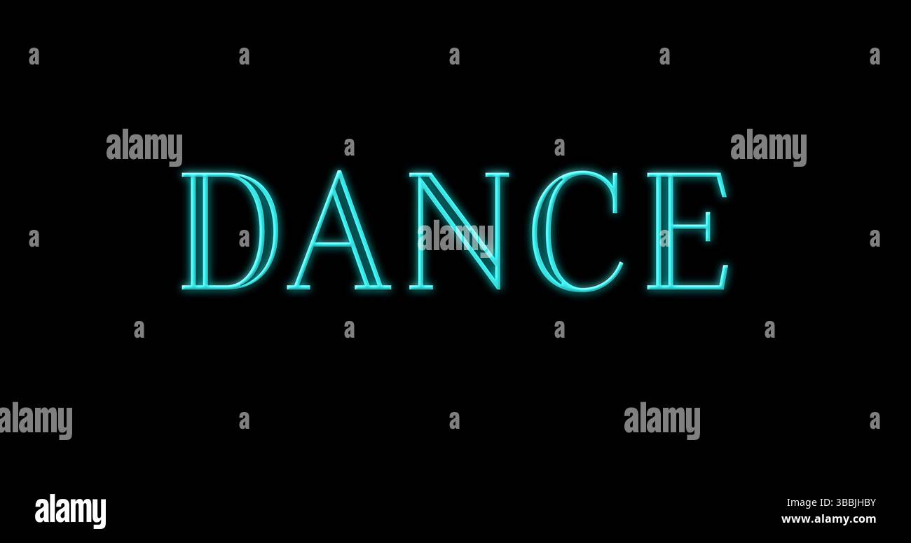 Image of dance over blinking on black background. dance, party and fun ...