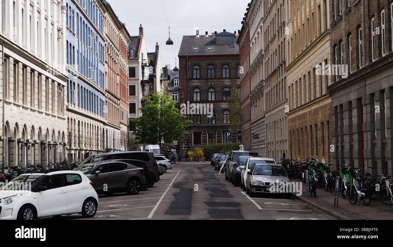 Copenhagen, Denmark - April 21, 2025: A serene urban street in ...