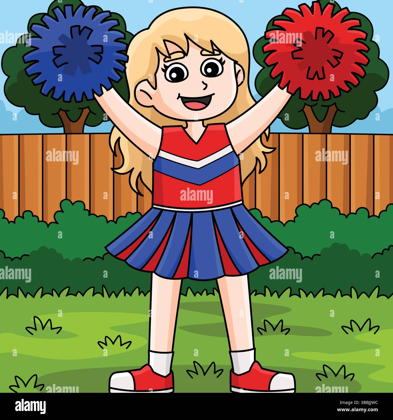 Female Cheerleader High V Motion Colored Cartoon Stock Vector Image ...