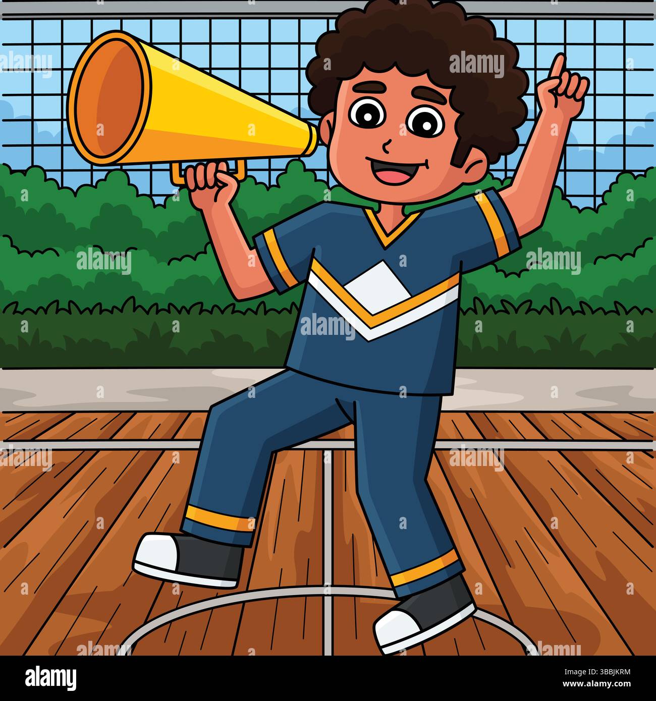 Male Cheerleader Cheering Colored Cartoon Stock Vector Image & Art - Alamy