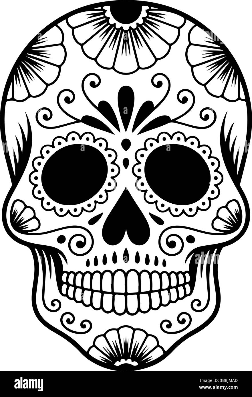 Illustration of mexican sugar skull. Day of the dead. Dia de los ...