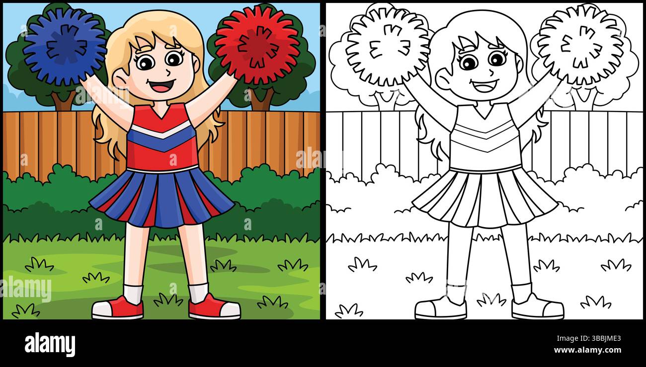 Female Cheerleader High V Motion Illustration Stock Vector Image & Art ...