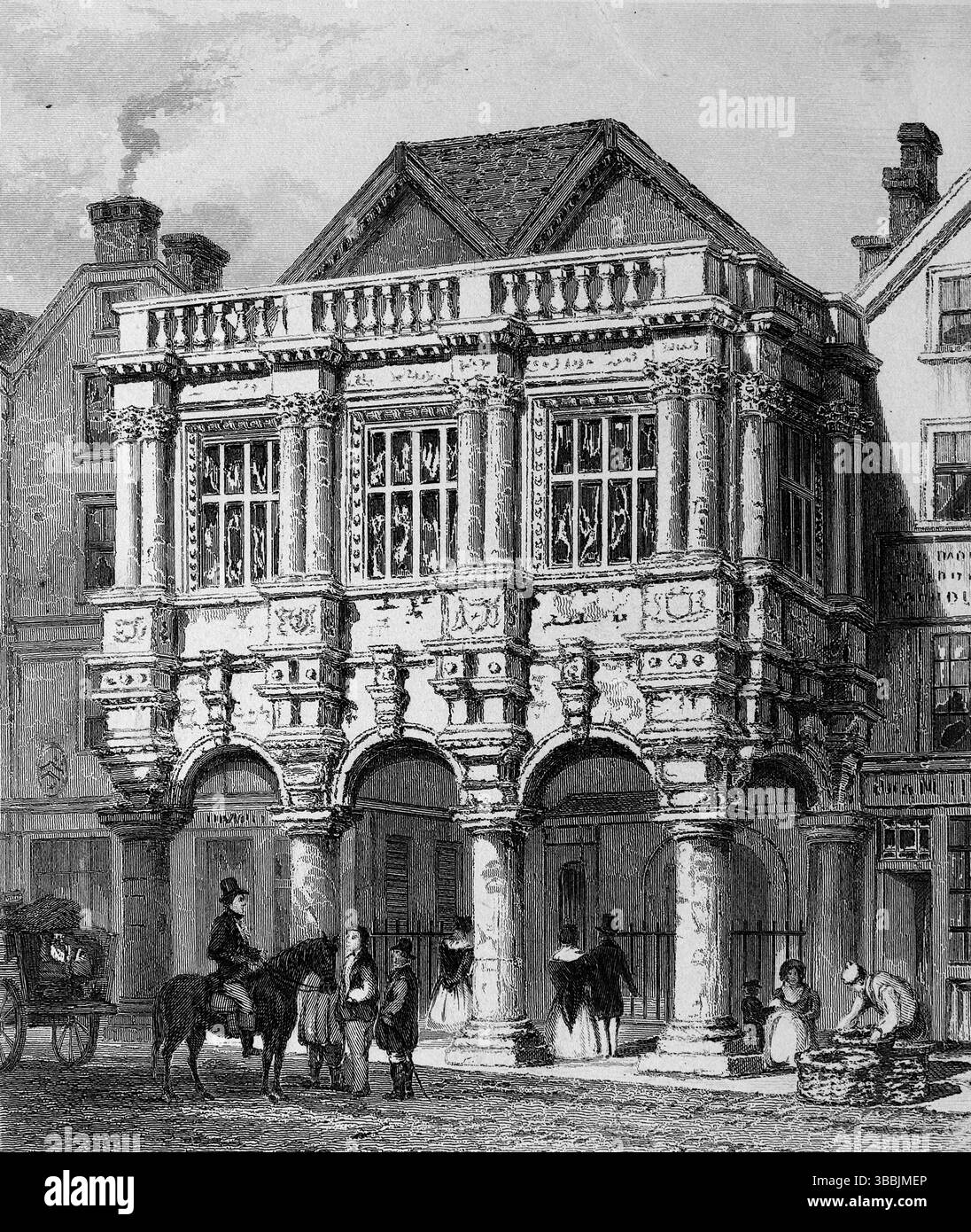 The Guildhall, Exeter, Devonshire, England. From a painting by Thomas ...