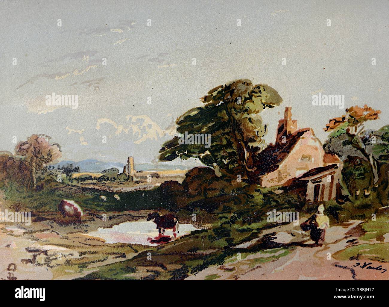 An impressionist style naive painting, signature of J. Nash, from ...