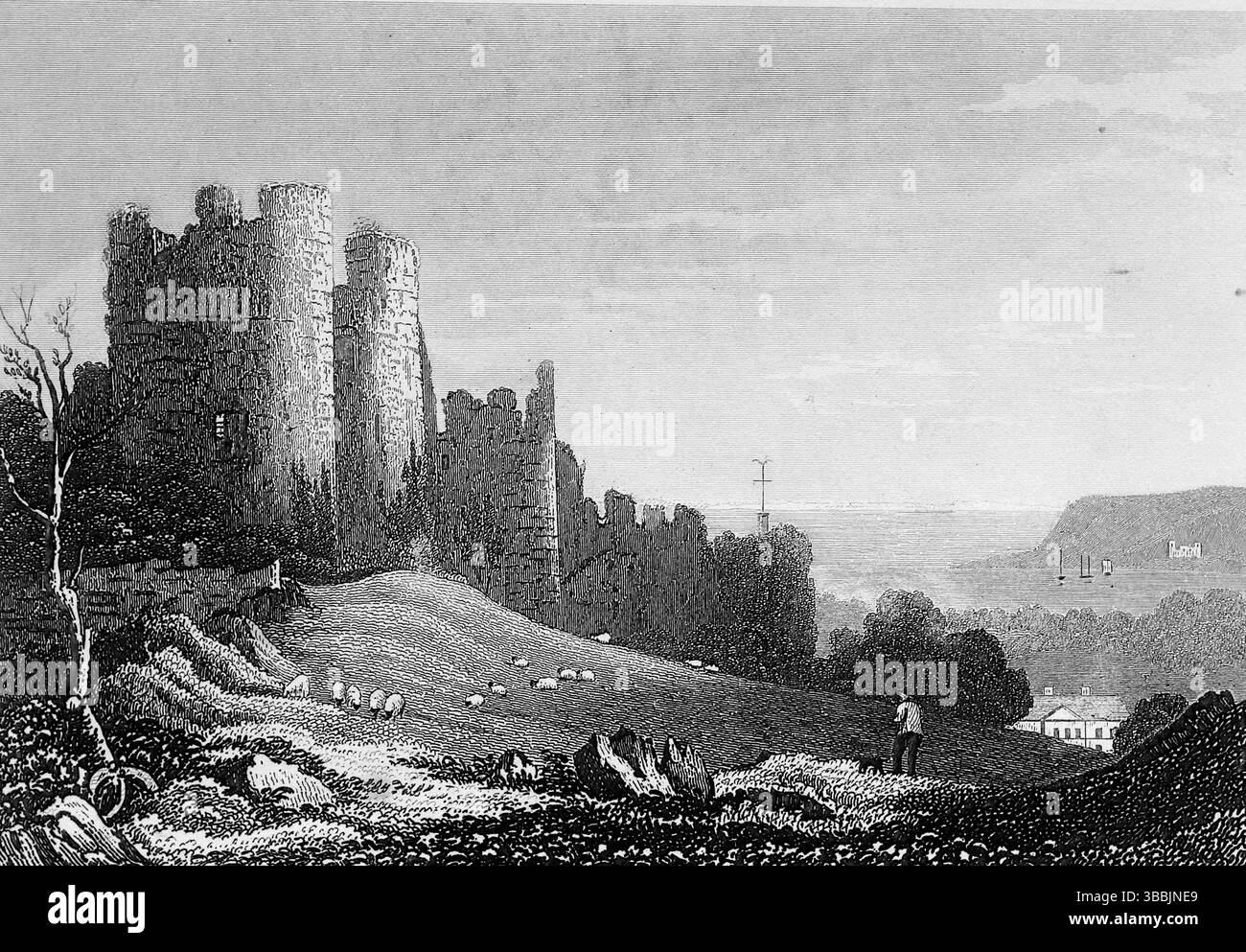 Penrice Castle, a 13th-century castle located near Penrice, Swansea, on ...