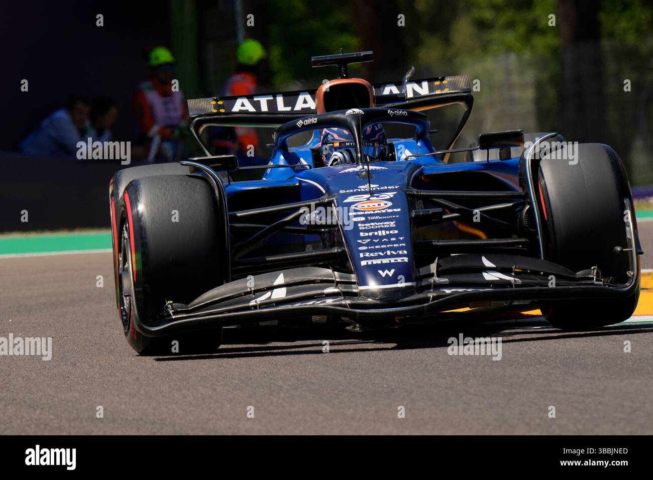Williams driver Alexander Albon of Thailand steers his car during the ...