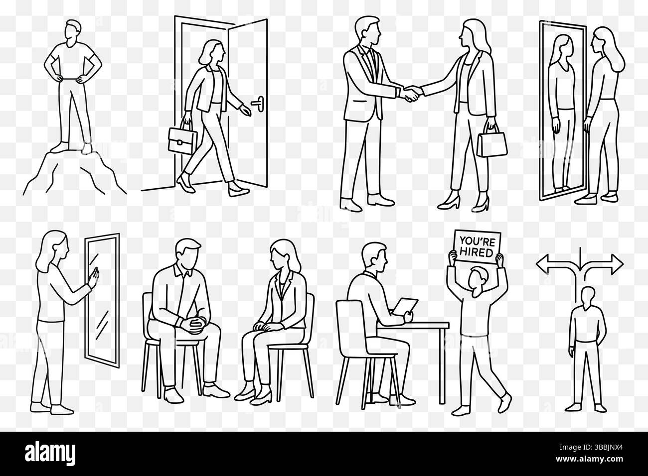 Handshaking faceless sketch hi-res stock photography and images - Alamy