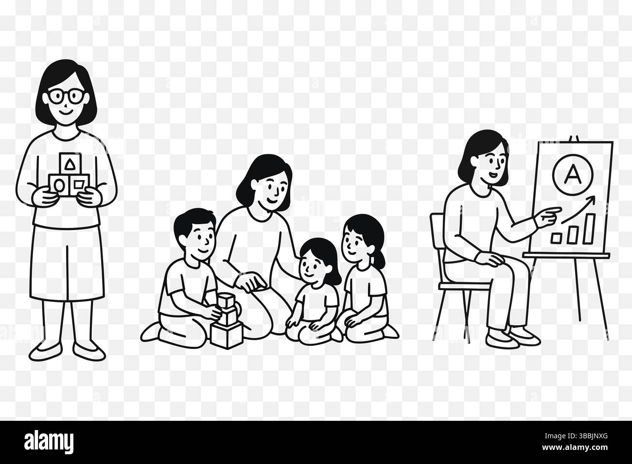 Early childhood teacher and parent Stock Vector Images - Alamy