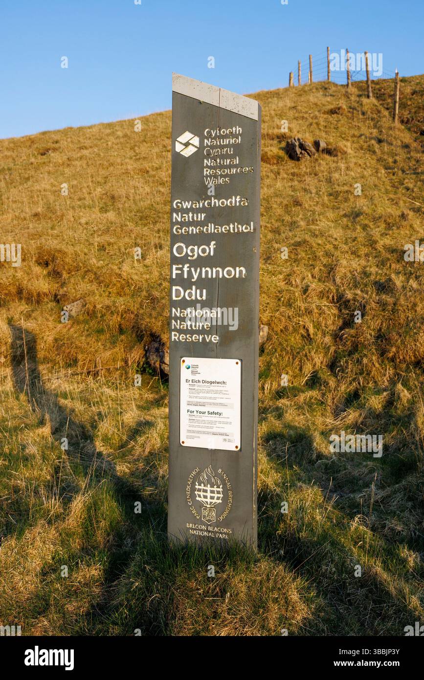 Information sign, Ogof Ffynnon Ddu national nature reserve, Swansea ...