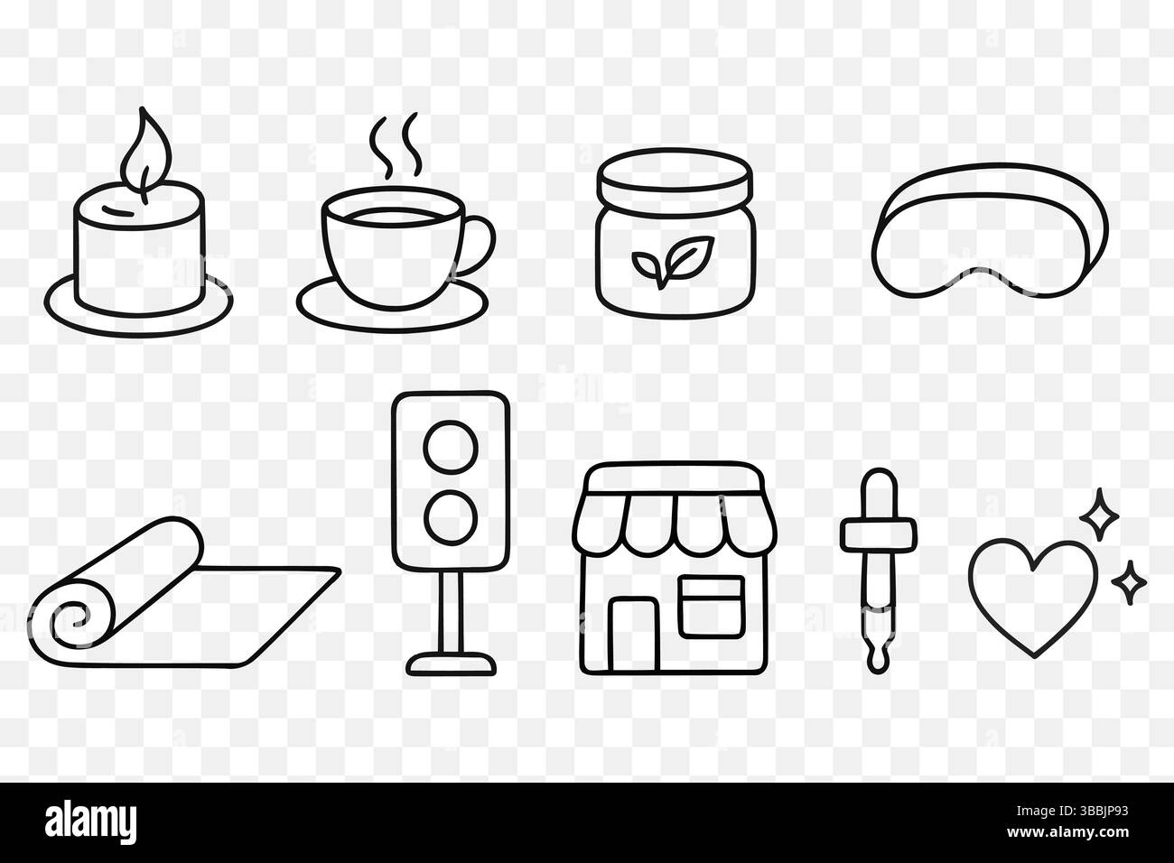 Wellness and Spa Essentials – Minimalist Line Art Icon Set Stock Vector ...