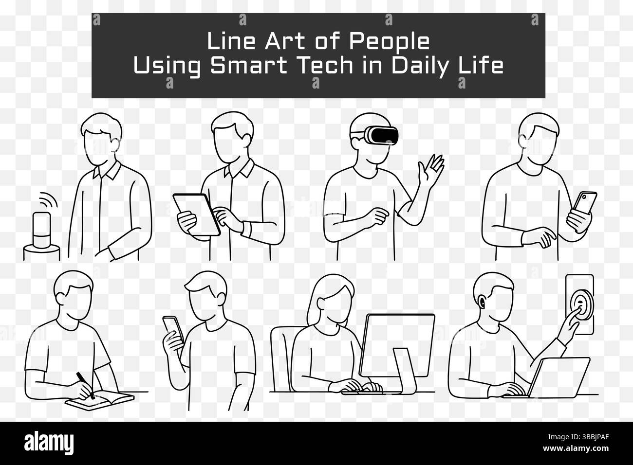 Faceless tech line art hi-res stock photography and images - Alamy