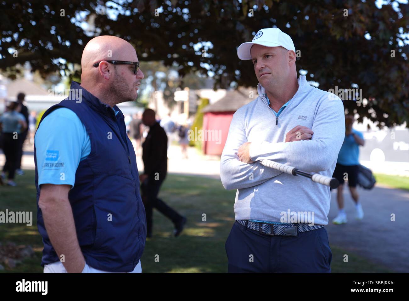 Andrew Strauss (right) during the Mike Tindall Celebrity Golf Classic ...