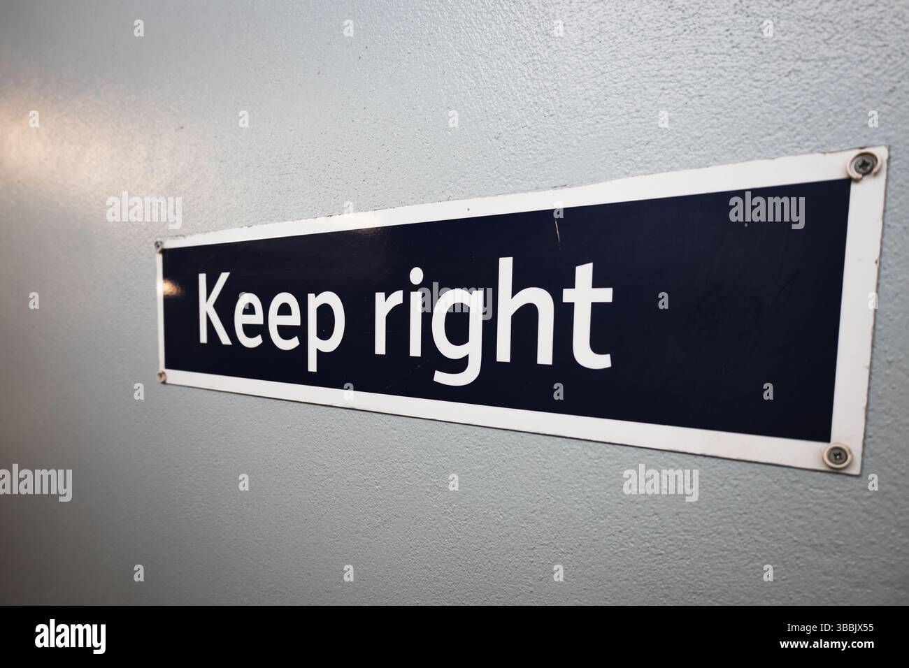 Clear - Keep Right - Directional Sign Mounted on White Wall for ...
