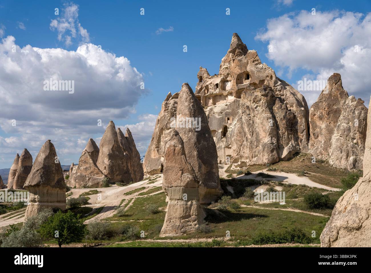 Tall pointed rock towers and sharp peaks dominate the landscape in ...