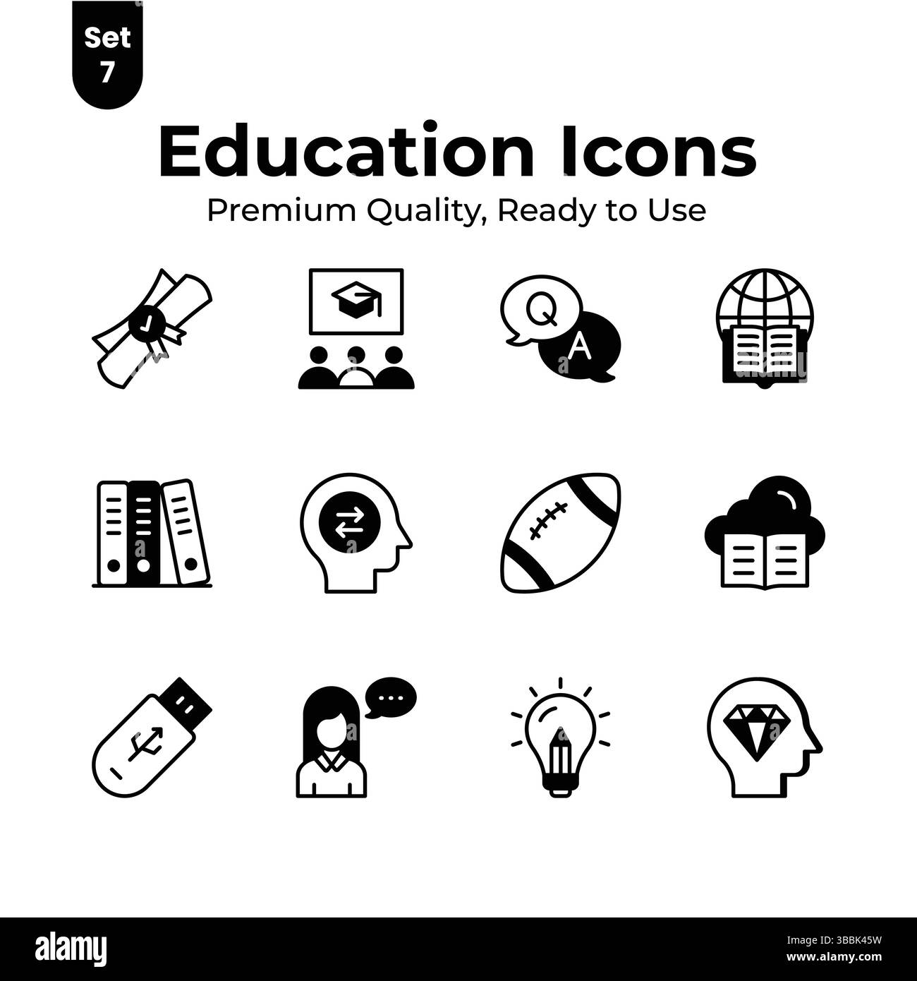 Download this trendy and unique vectors set of education, isolated on ...