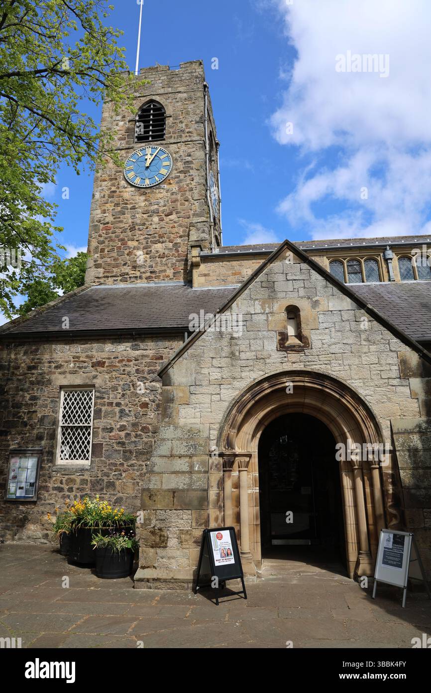 Parish church of St. Andrew, Corbridge, Northumberland, England Stock ...