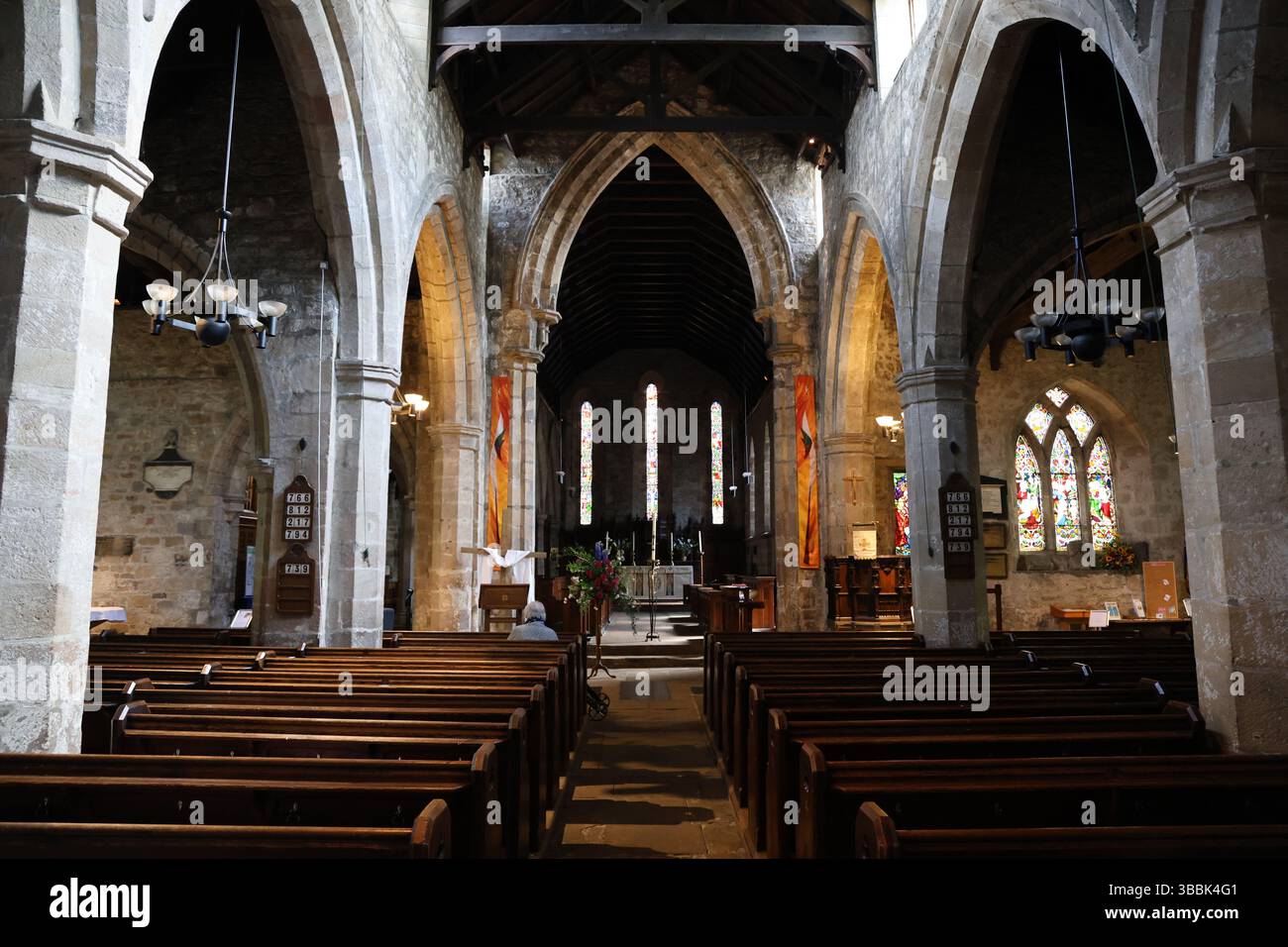 Parish church of St. Andrew, Corbridge, Northumberland, England Stock ...