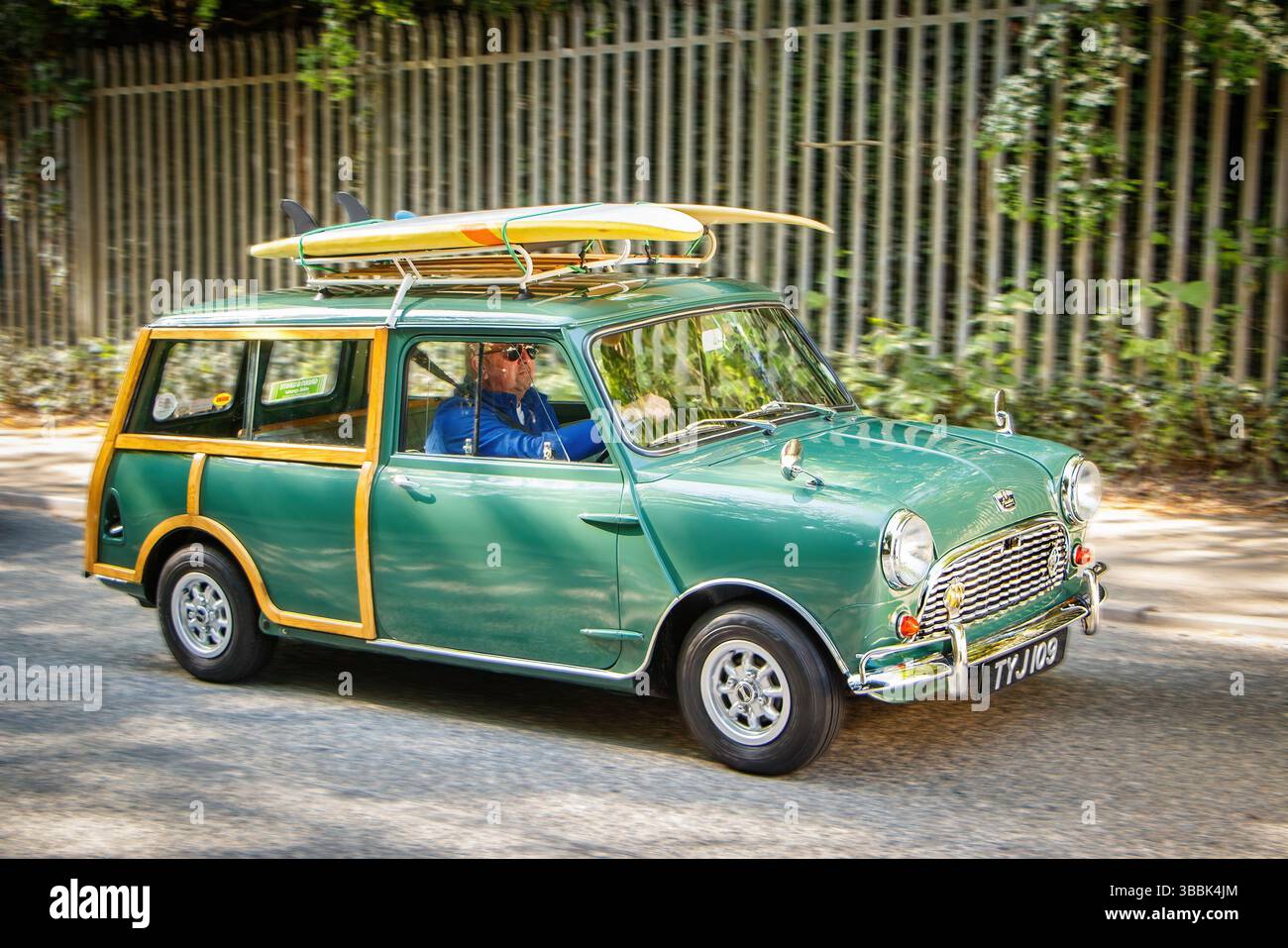 Vintage 196os green Mini estate car with wooden details woody and ...