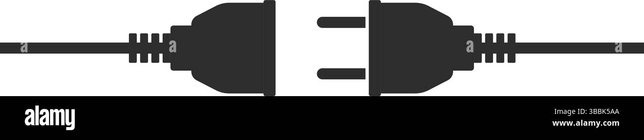 Electric socket icon in flat style. Connection and disconnection vector ...