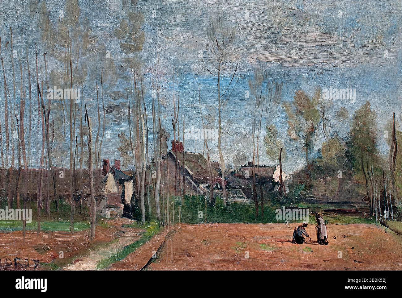 Le Hameau - The hamlet, by, Jean Baptiste Camille Corot, 1796-1875 , France Museum Louvre Stock ...