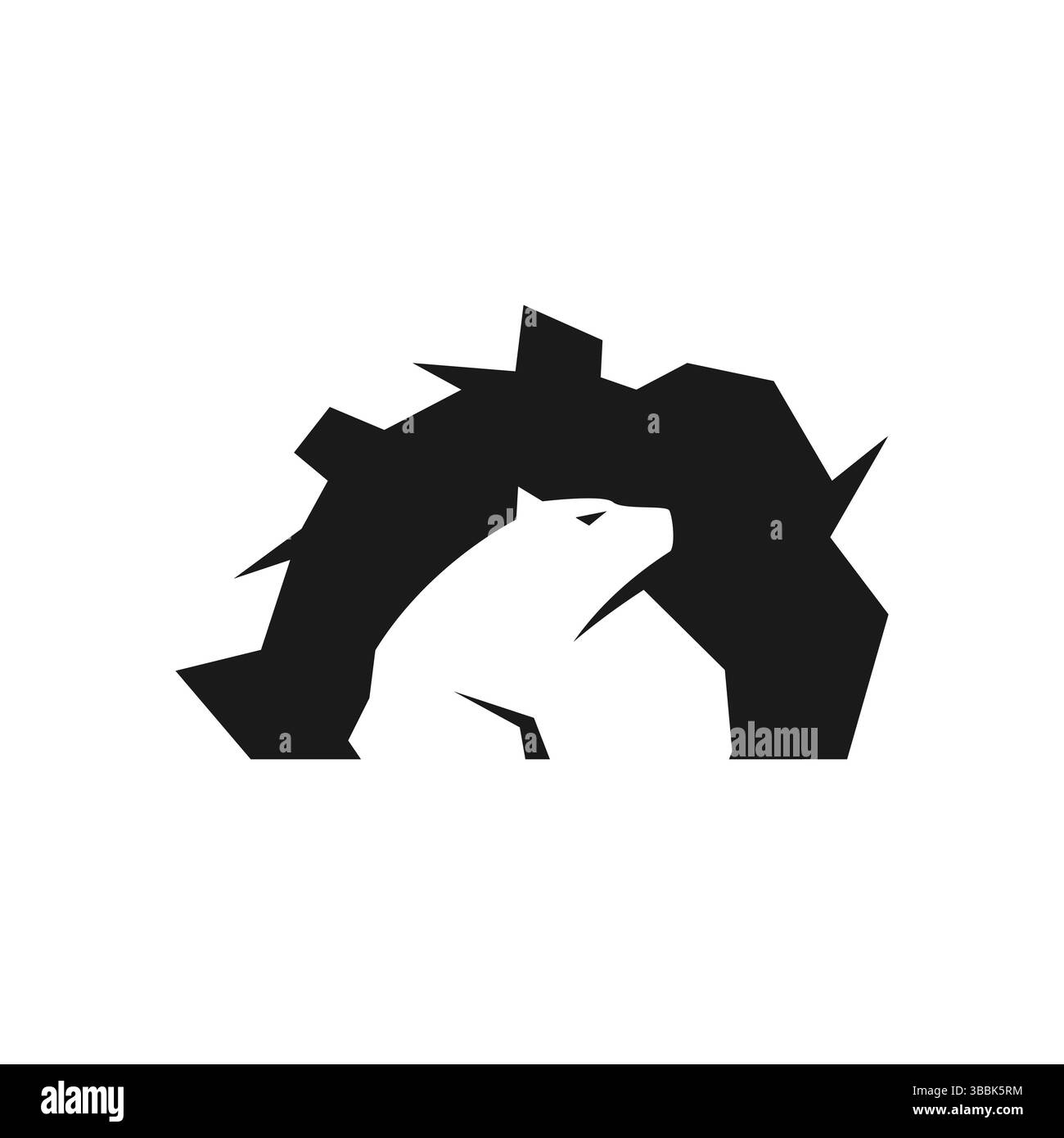 illustration of simple bold bear in the cave vector logo Stock Vector ...