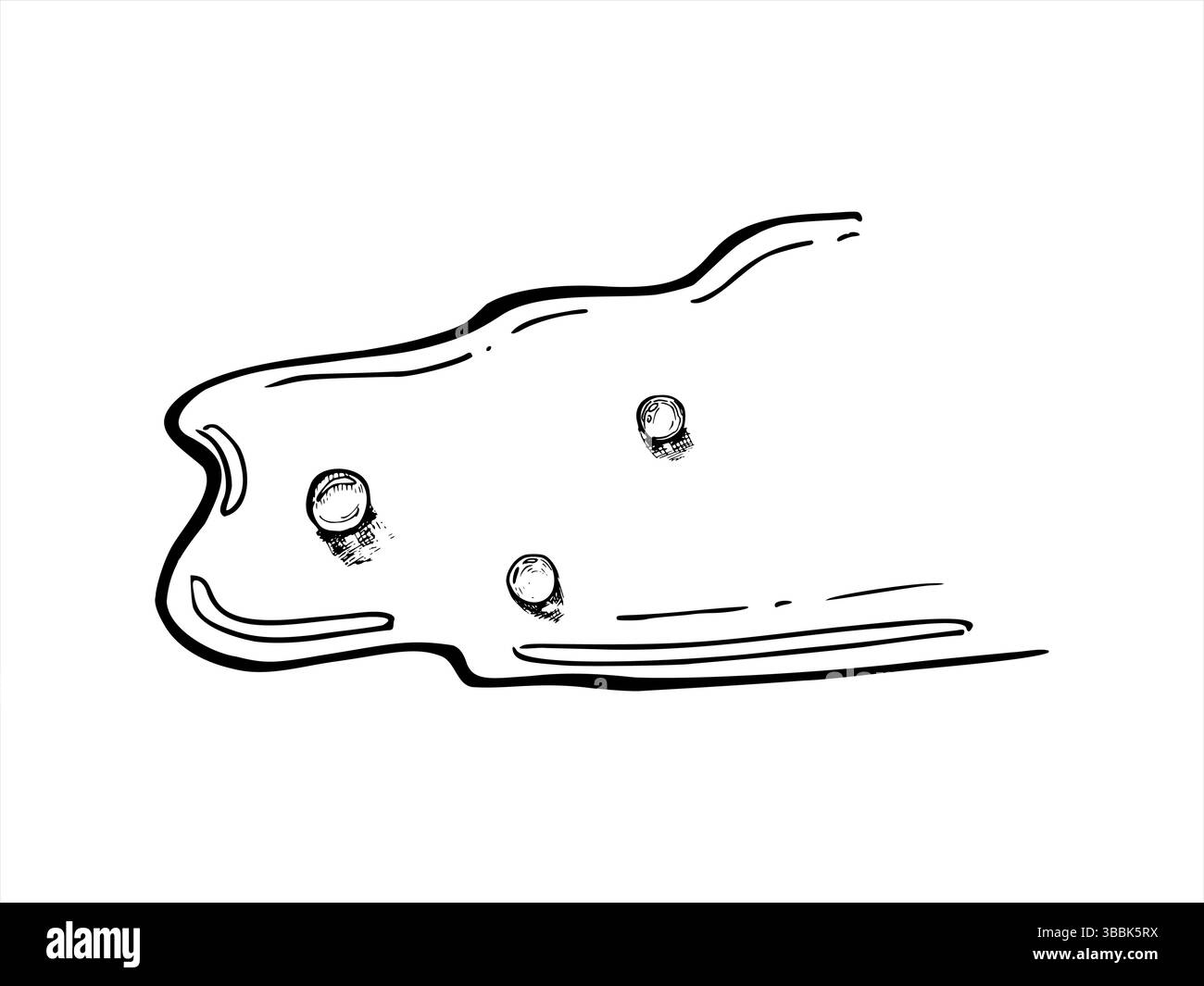 Spilled liquid puddle with water droplets and dew effect Minimal black ...